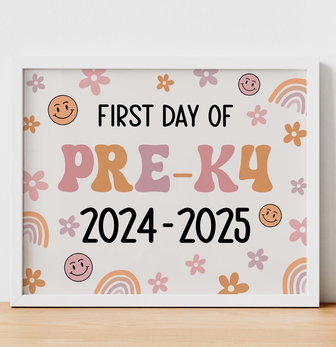 First Day of Pre-k Sign Printable First Day of School Signs Back to ...