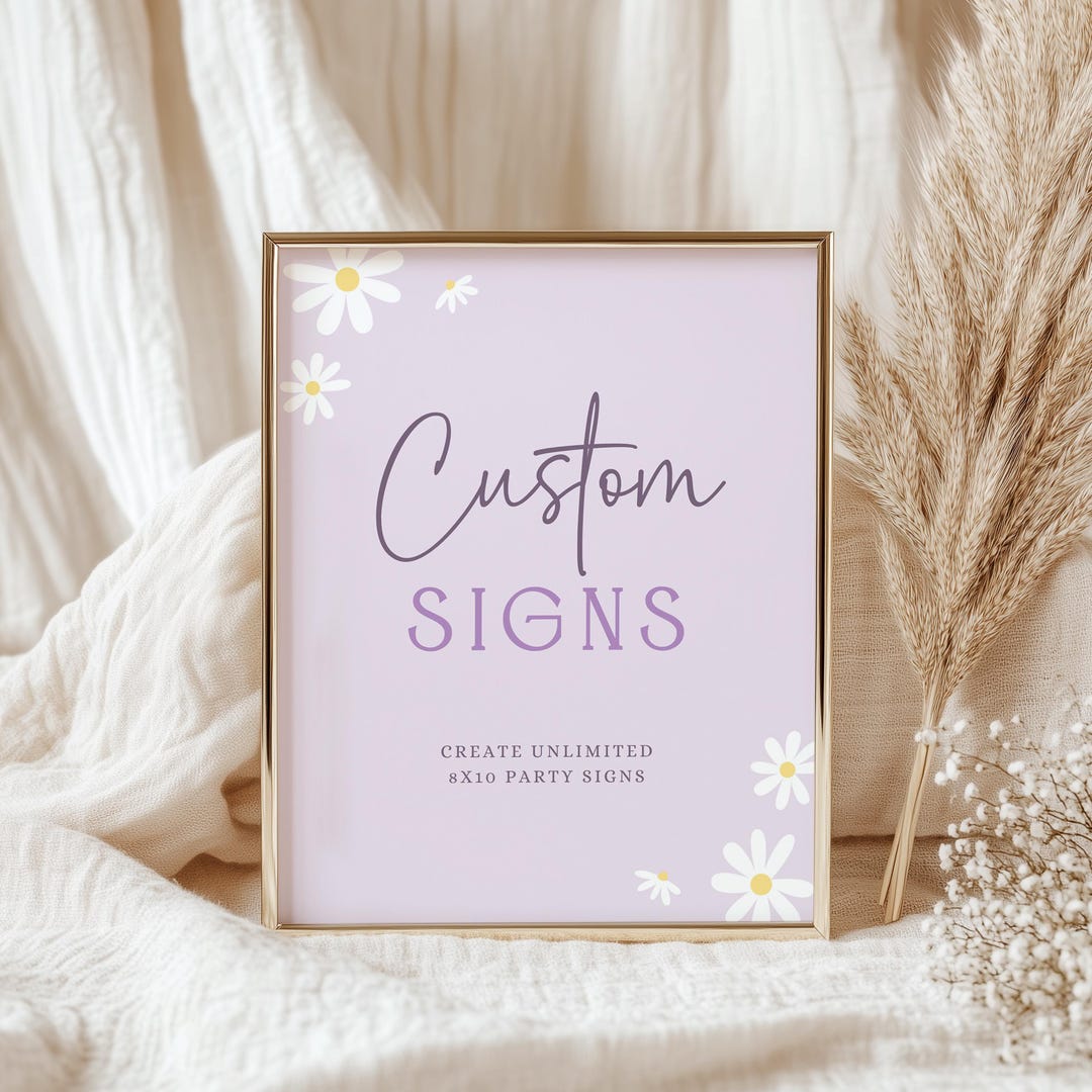 EDITABLE Daisy Birthday Party Sign, Daisy Custom Sign, Daisy Birthday ...
