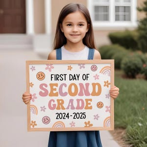 First Day of 2nd Grade Sign, First Day of School Sign, Printable 2nd ...