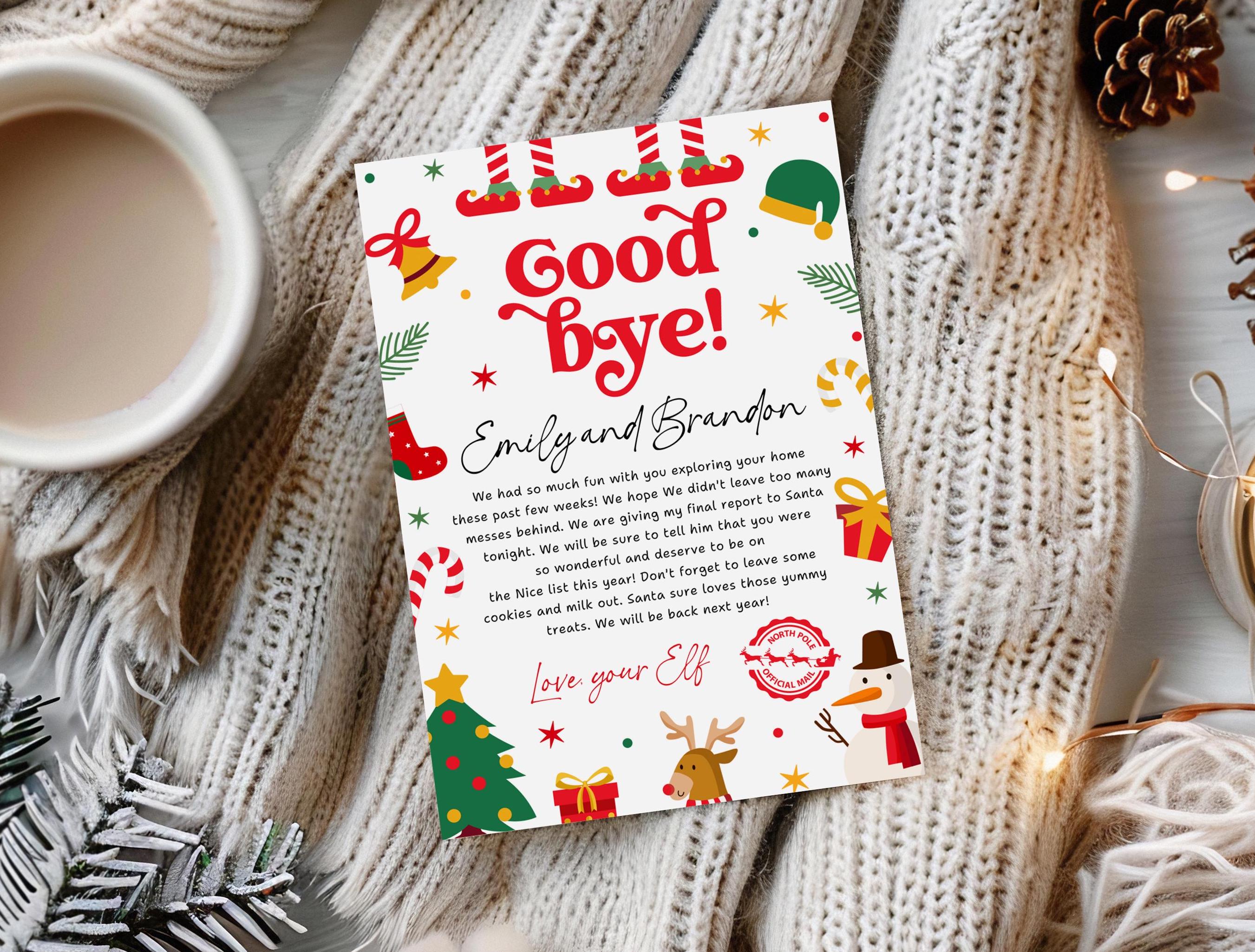 Elf Arrival and Goodbye Letter Set, Hello From the Elves Letter for ...