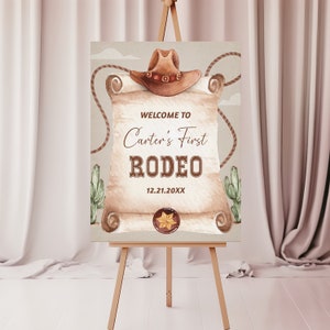 My FIRST RODEO Birthday Welcome Sign Template Printable Wild West First ...