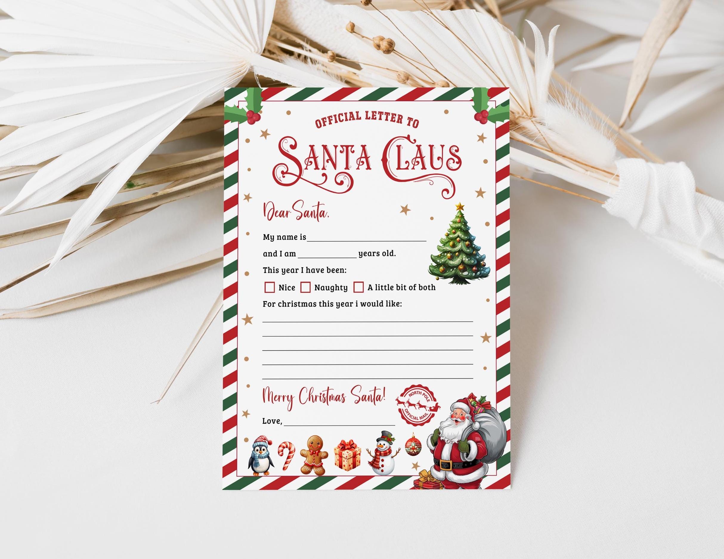 Letter to Santa Printable Easy to Print Letter to Santa Letter Instant ...