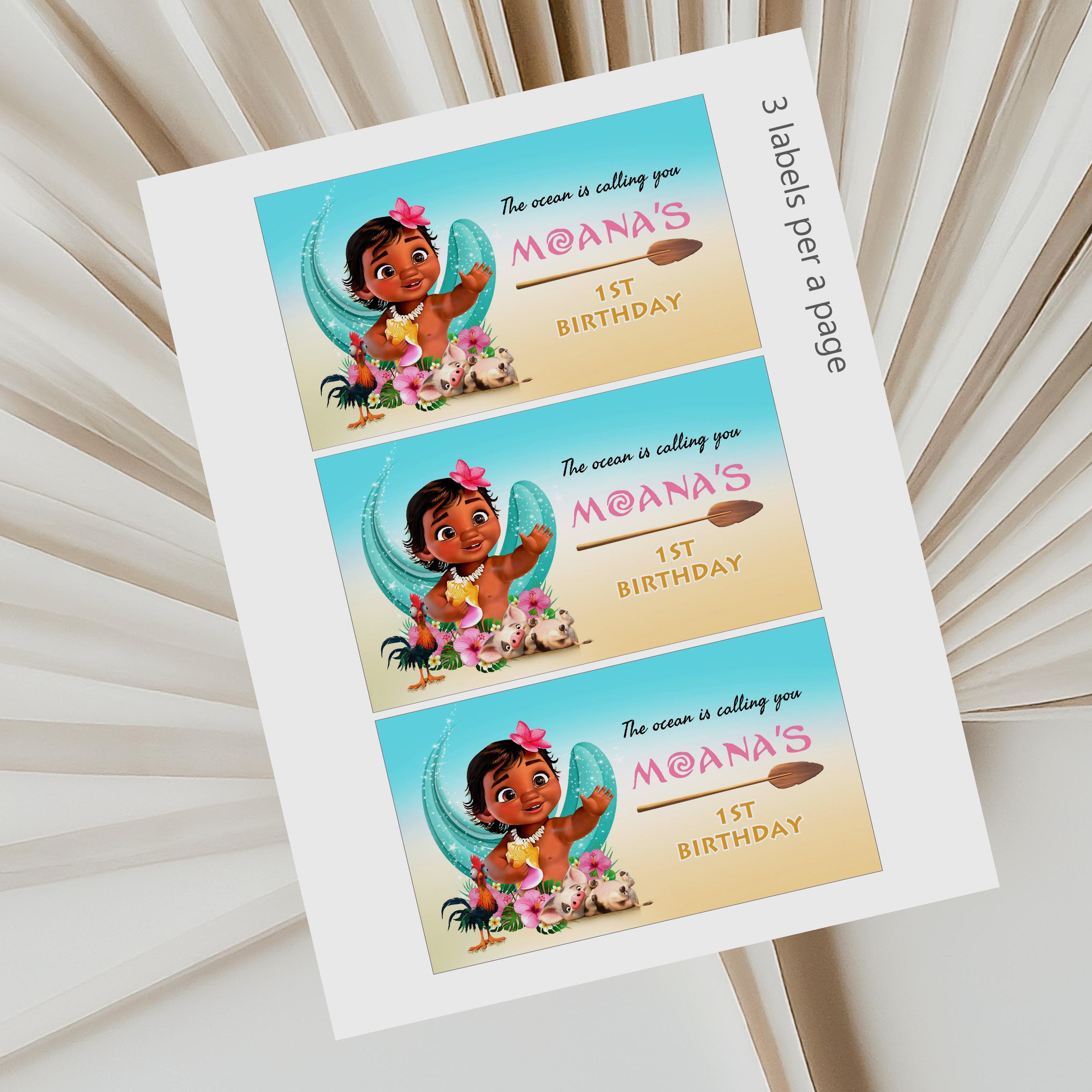Moana Gable Box Label, Moana Treat Box Label, Moana Treat Box Party ...