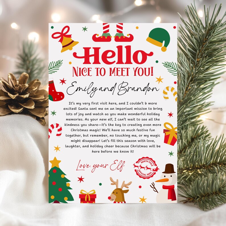 Editable Elf Arrival Letter, First Visit, Christmas Welcome (canva ...