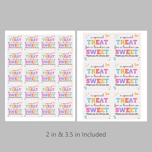 Teacher Sweet Treat Tag, Teacher Appreciation Tag, Teacher Appreciation ...