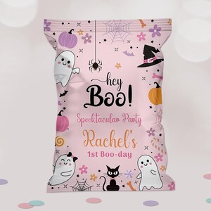 Halloween Birthday Party Decor, Ghost Editable Chip Bag Label Wrapper ...