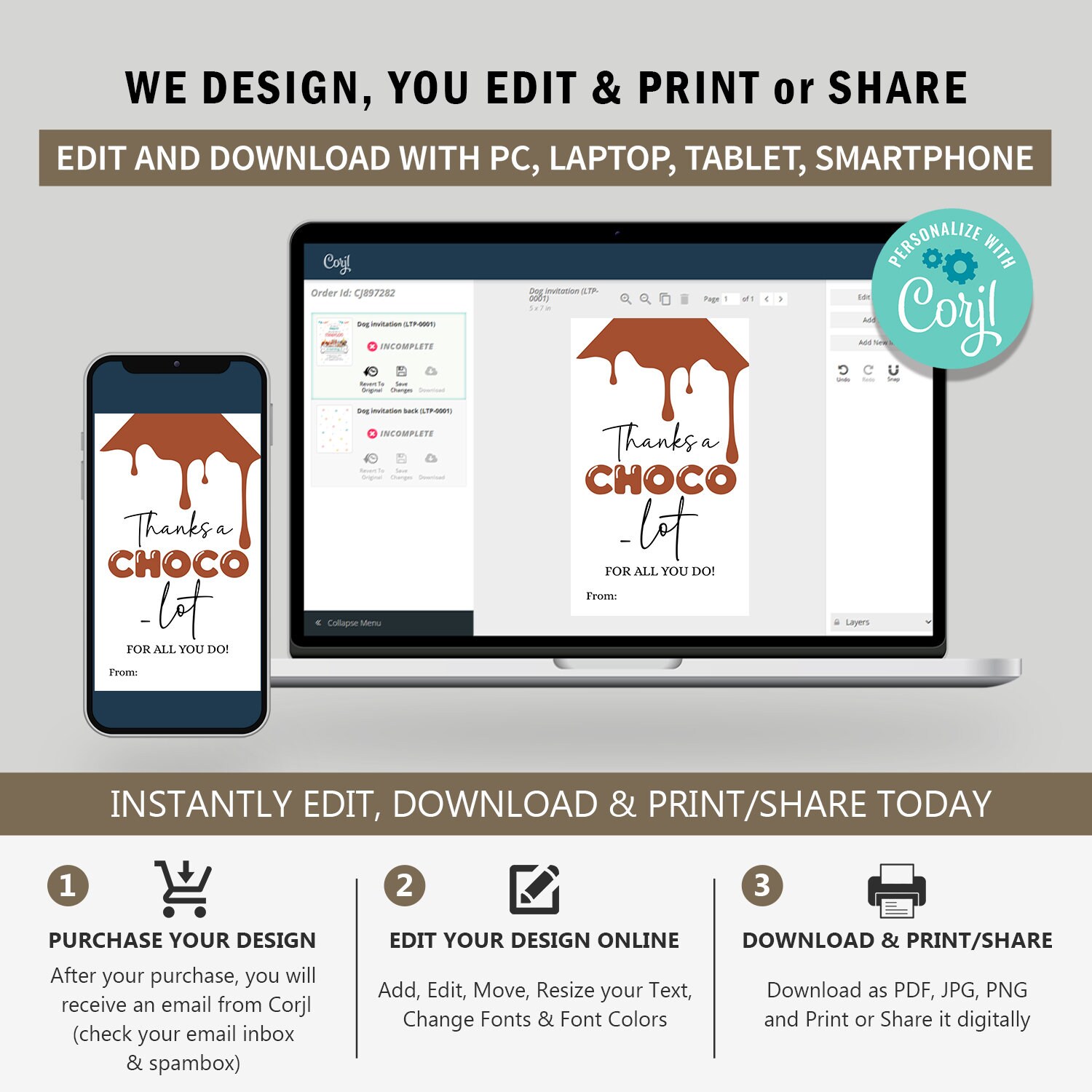 Editable Chocolate Gift Tag Thanks A Choco-lot Teacher Appreciation Tag ...