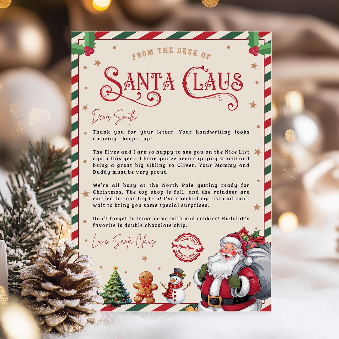 DIY Letter From Santa Printable EDITABLE Personalized Father Christmas ...