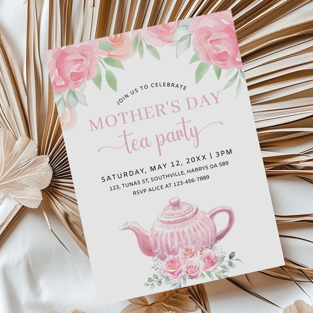 Mothers Day Tea Party Invitation Mother's Day Brunch Invite Mommy and ...