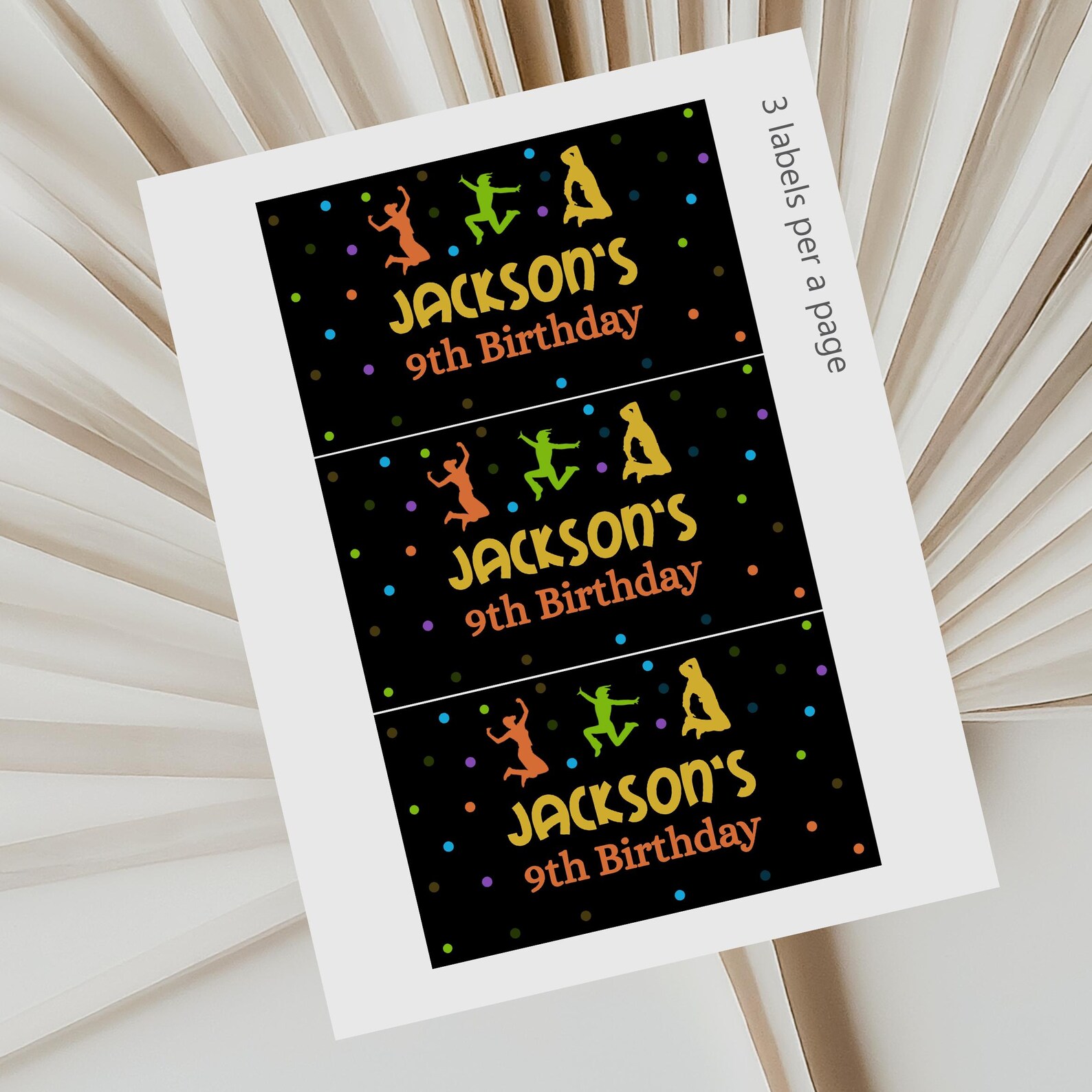 Jump Birthday Party Gable Box Trampoline Party Label Jump Gable Box ...