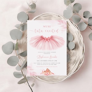 Tutu Baby Shower Invitation, We’re Tutu Excited Baby Shower Invite ...