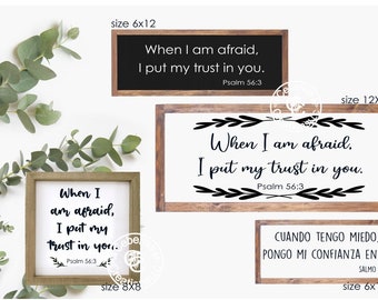 When Im Afraid I Put My Trust in You Rustic Wooden Sign, 2024 Year Text ...