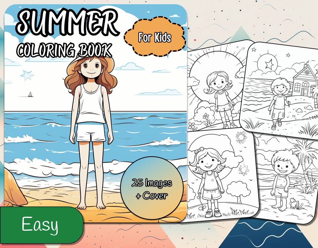 25 Summer Coloring Fun for Kids Coloring Pages Instant Download ...