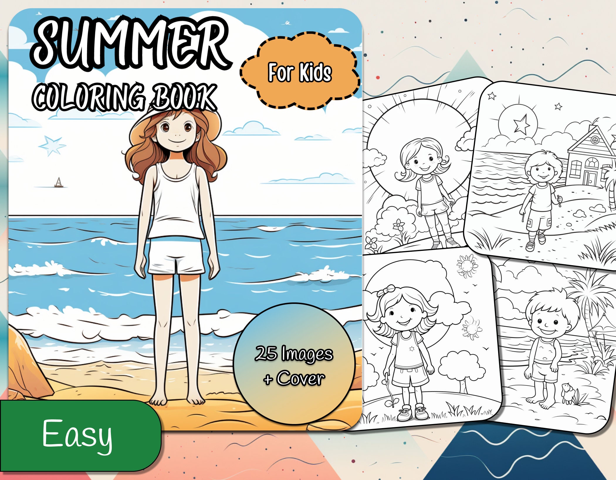 25 Summer Coloring Fun for Kids Coloring Pages Instant - Etsy