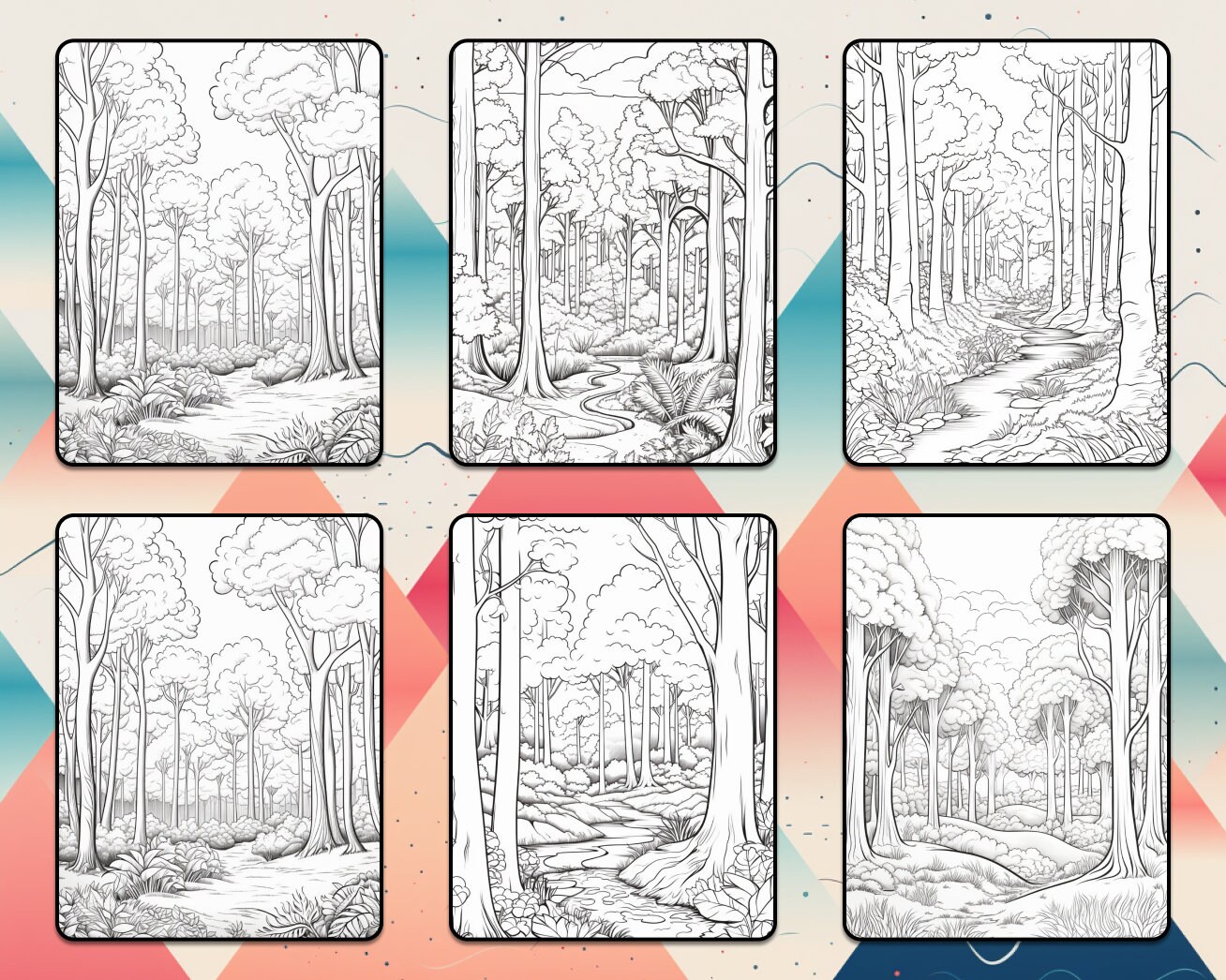 20 Wild Forest Coloring Pages Vol. 1 | Greyscale Coloring Pages ...