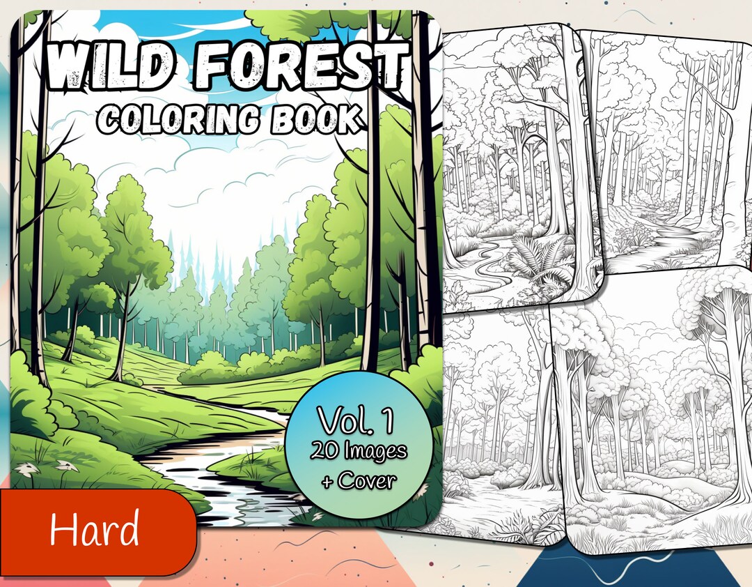 20 Wild Forest Coloring Pages Vol. 1 | Greyscale Coloring Pages ...