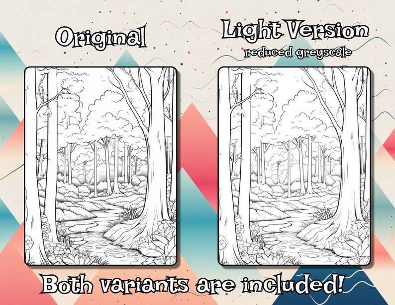 20 Wild Forest Coloring Pages Vol. 1 | Greyscale Coloring Pages ...