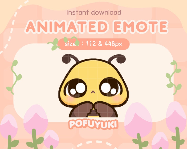 Animated Cute Bee Emote Shy for Twitch, Discord & Youtube, Honey Bee ...