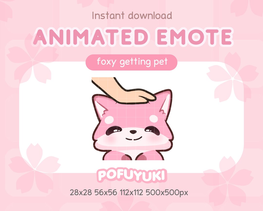 Animated Pink Fox Headpat Emote for Twitch, Discord, Youtube, Kick ...