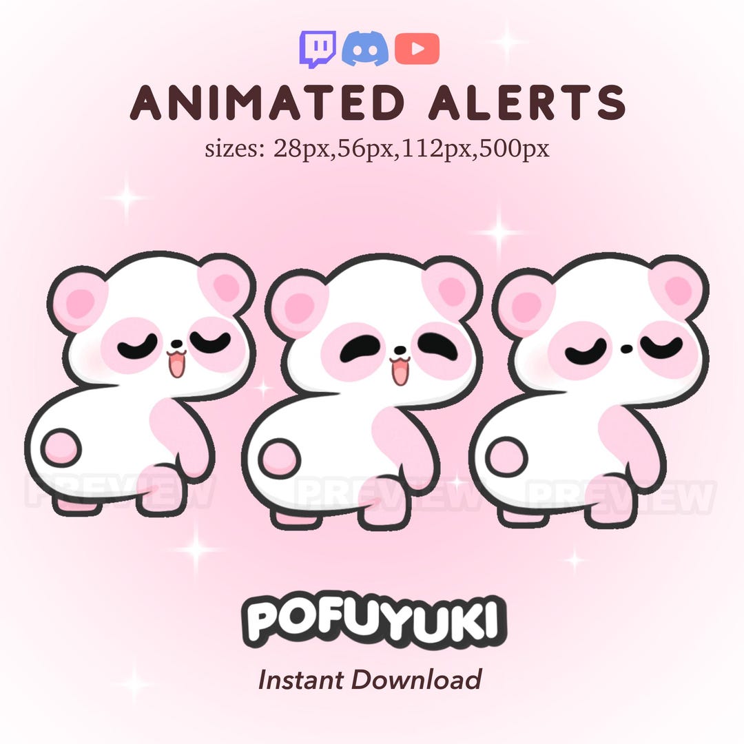 Animated Pink Panda Twerking Emote + Alert for Twitch, Discord ...