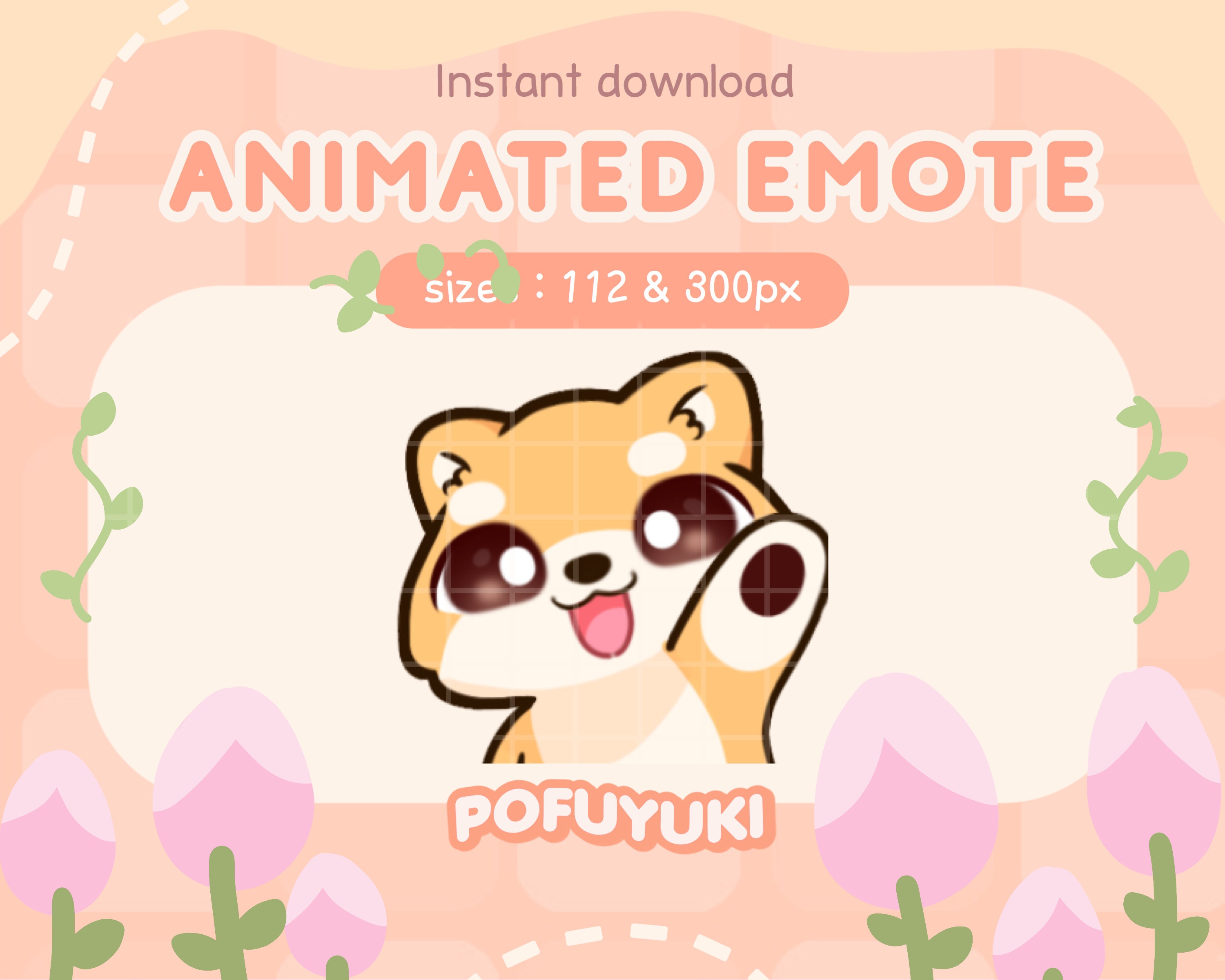 Animated Shiba Inu Emote - Wave for Twitch, Discord & Youtube, Cute ...
