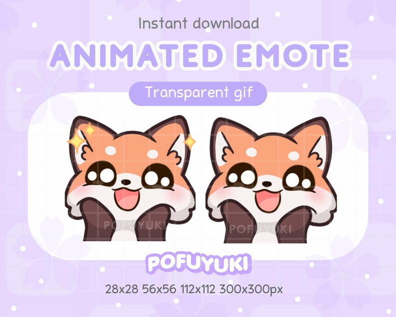 Cute Fox Wow Animated Emote - Etsy