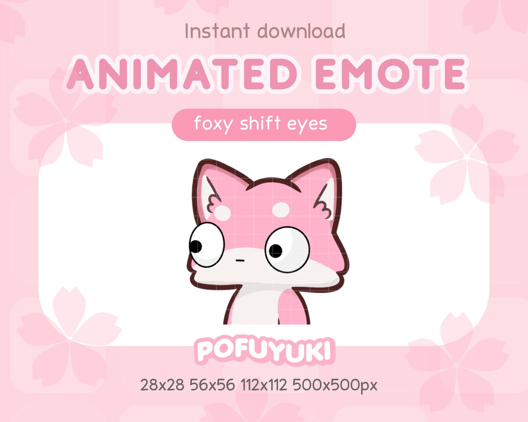 Pink Fox Shify Eyes Animated Emote for Twitch, Discord, Youtube, Kick ...