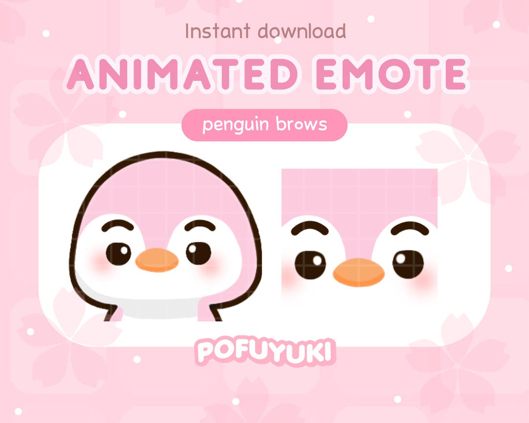 Animated Pink Penguin Emote Brows Emote / Smug Emote / Smirk Emote ...