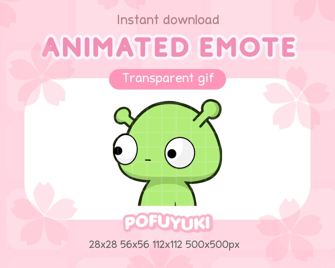 Animated Alien Side Eye Emote Twitch & Discord - Cute Transparent GIF ...