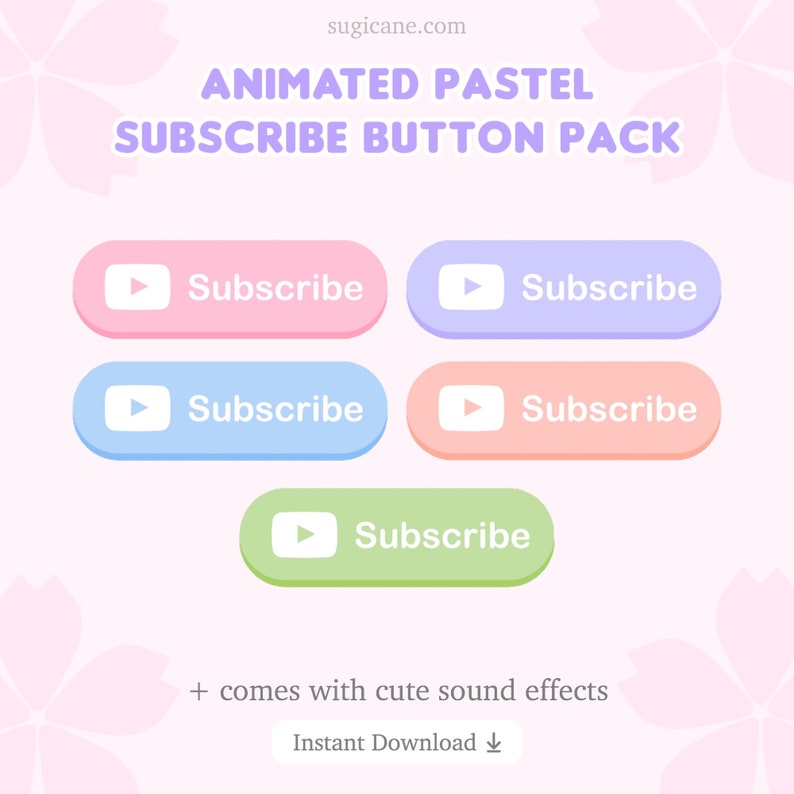 Animated Pastel Subscribe Button Cute Subscribe Pop Up - Etsy