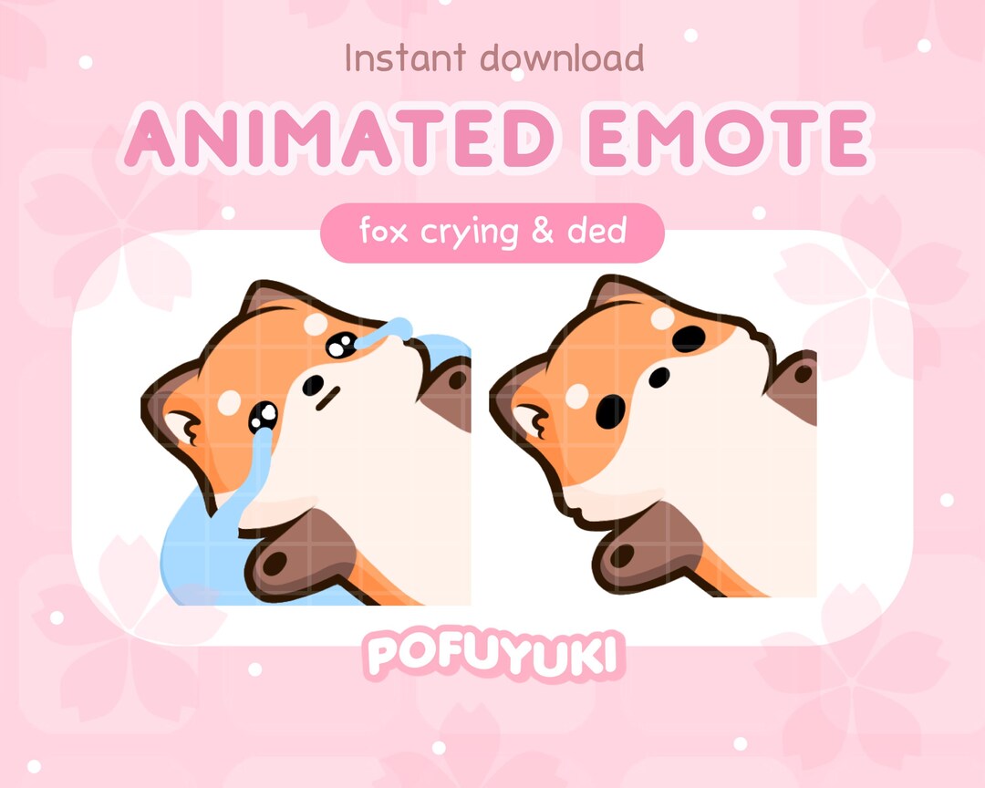 Animated Fox Crying Emote RIP Dead Emote Transparent .GIF for Streamers ...