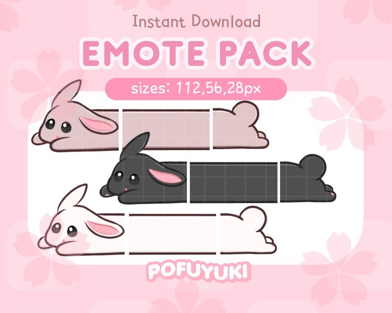 Bunny Long Emotes (3) for Twitch, Discord and Youtube - Etsy