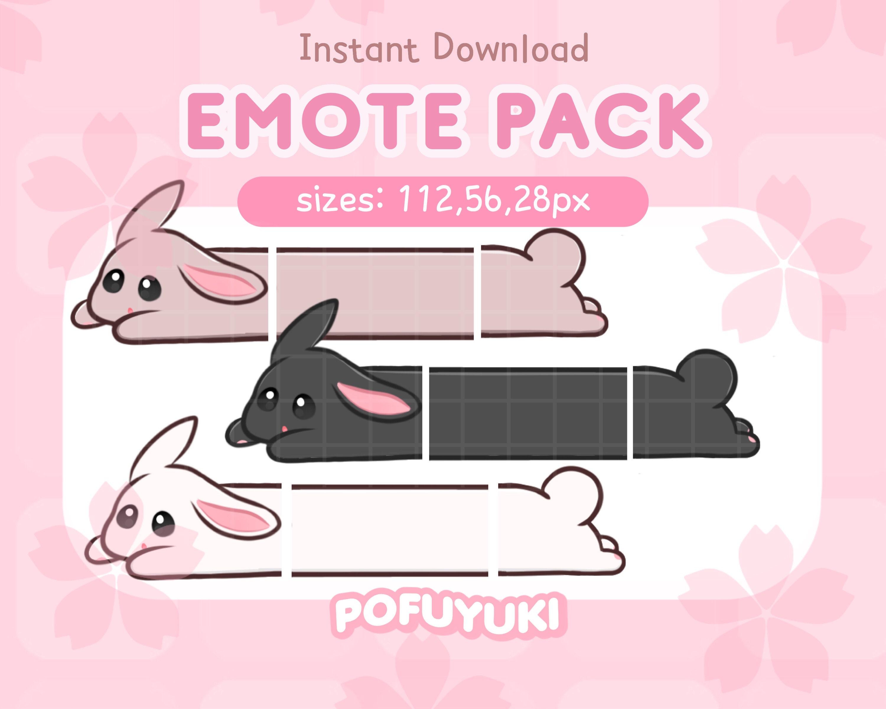Bunny Long Emotes (3) for Twitch, Discord and Youtube - Etsy