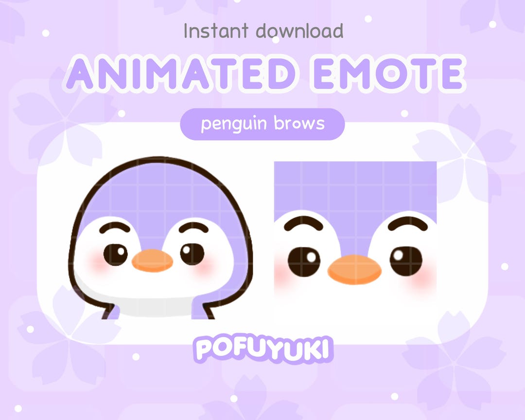 Animated Purple Penguin Emote Brows Emote Twitch & Discord, Smug Emote ...