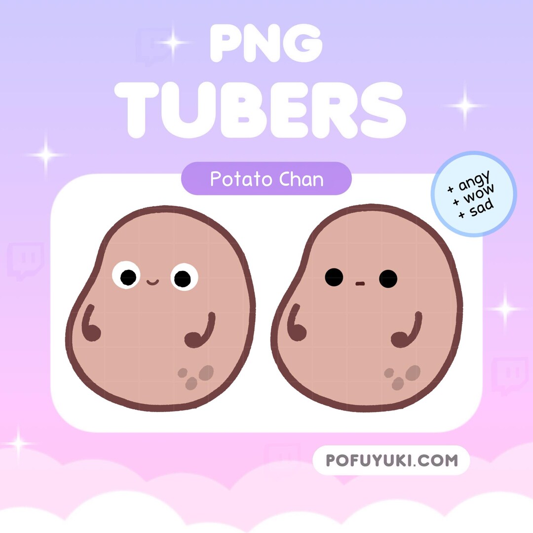 Pngtuber Potato for Twitch & Youtube Streaming, Kawaii Food Tuber, Cute ...