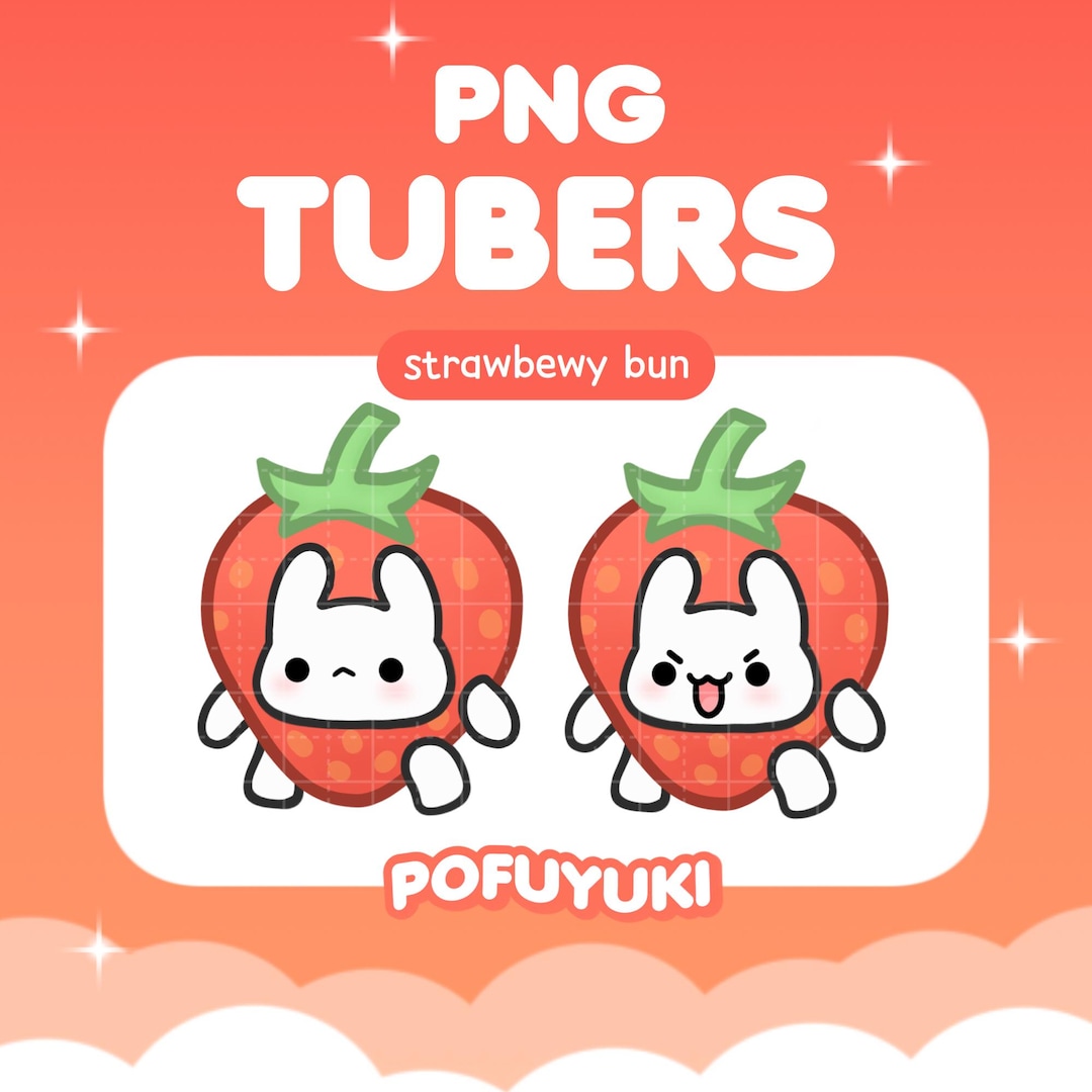 Pngtuber Strawberry Bunny for Twitch & Youtube Streaming, Meme Bunny ...