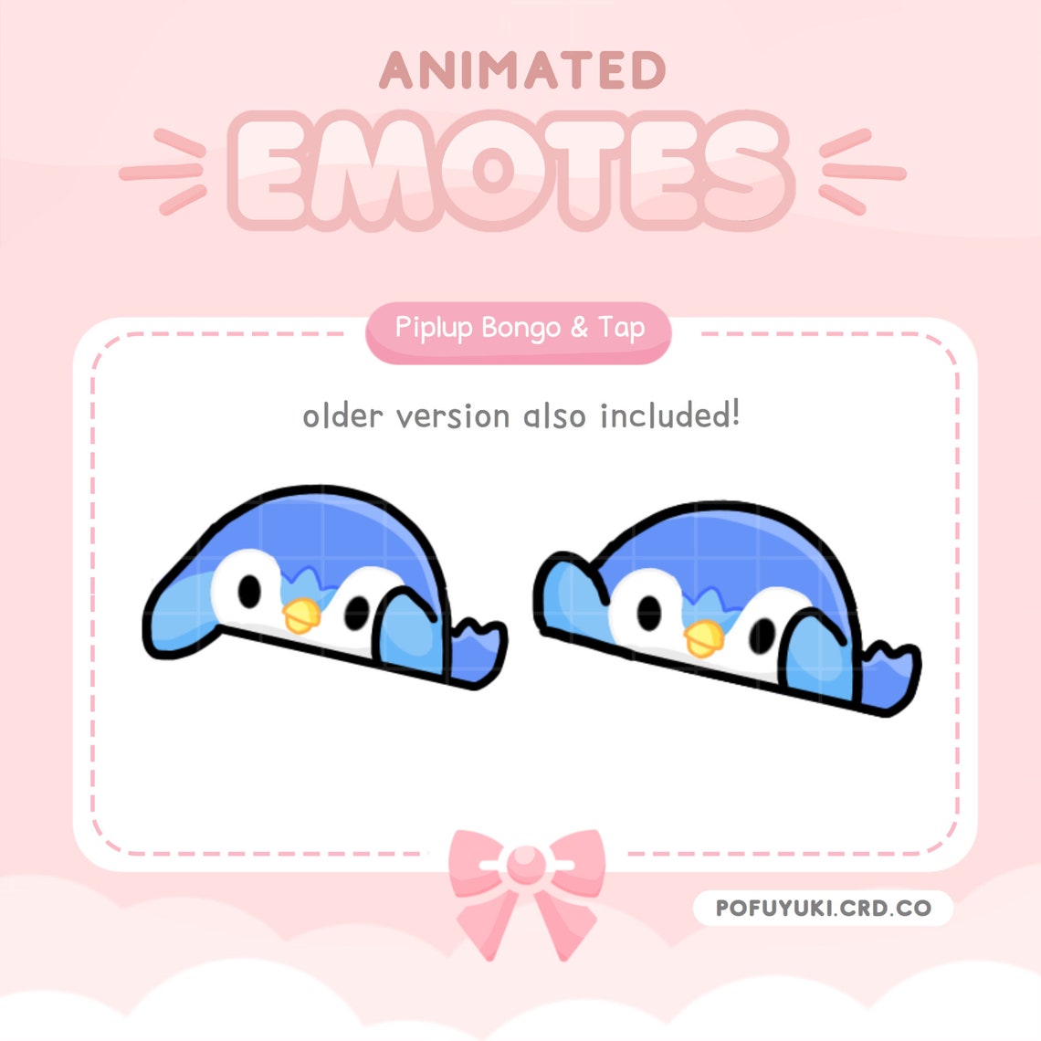 Animated Piplup Bongo and Tap Emote Gif , Twitch Discord Youtube Kick ...
