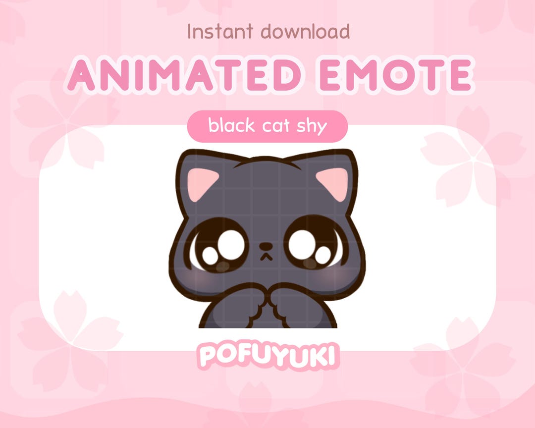 Animated Black Cat Shy Emotes for Twitch, Discord & Youtube Streaming ...