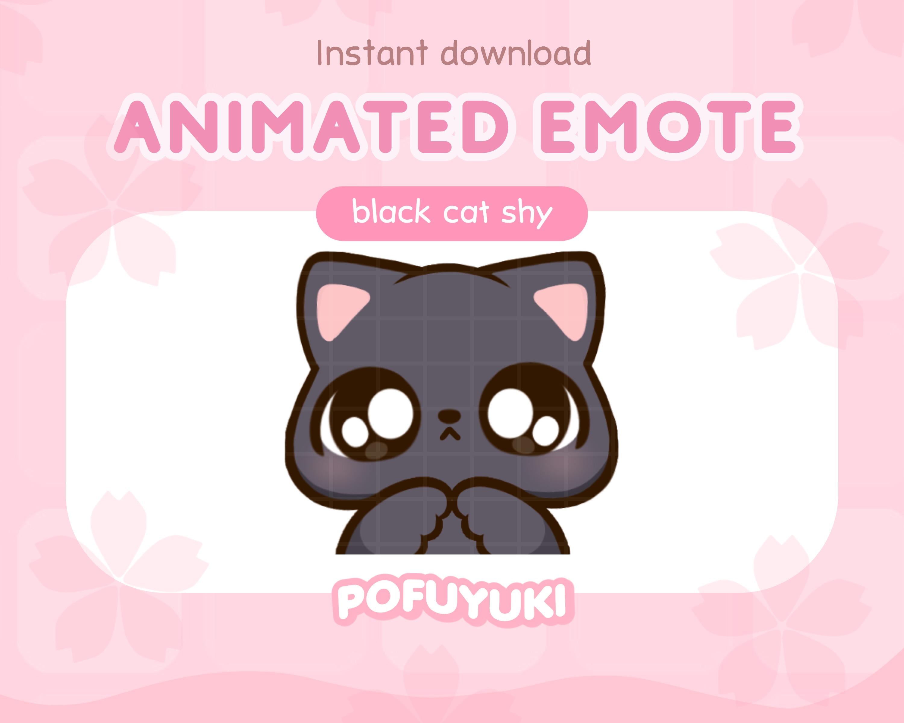 Animated Black Cat Shy Emotes for Twitch, Discord & Youtube Streaming ...