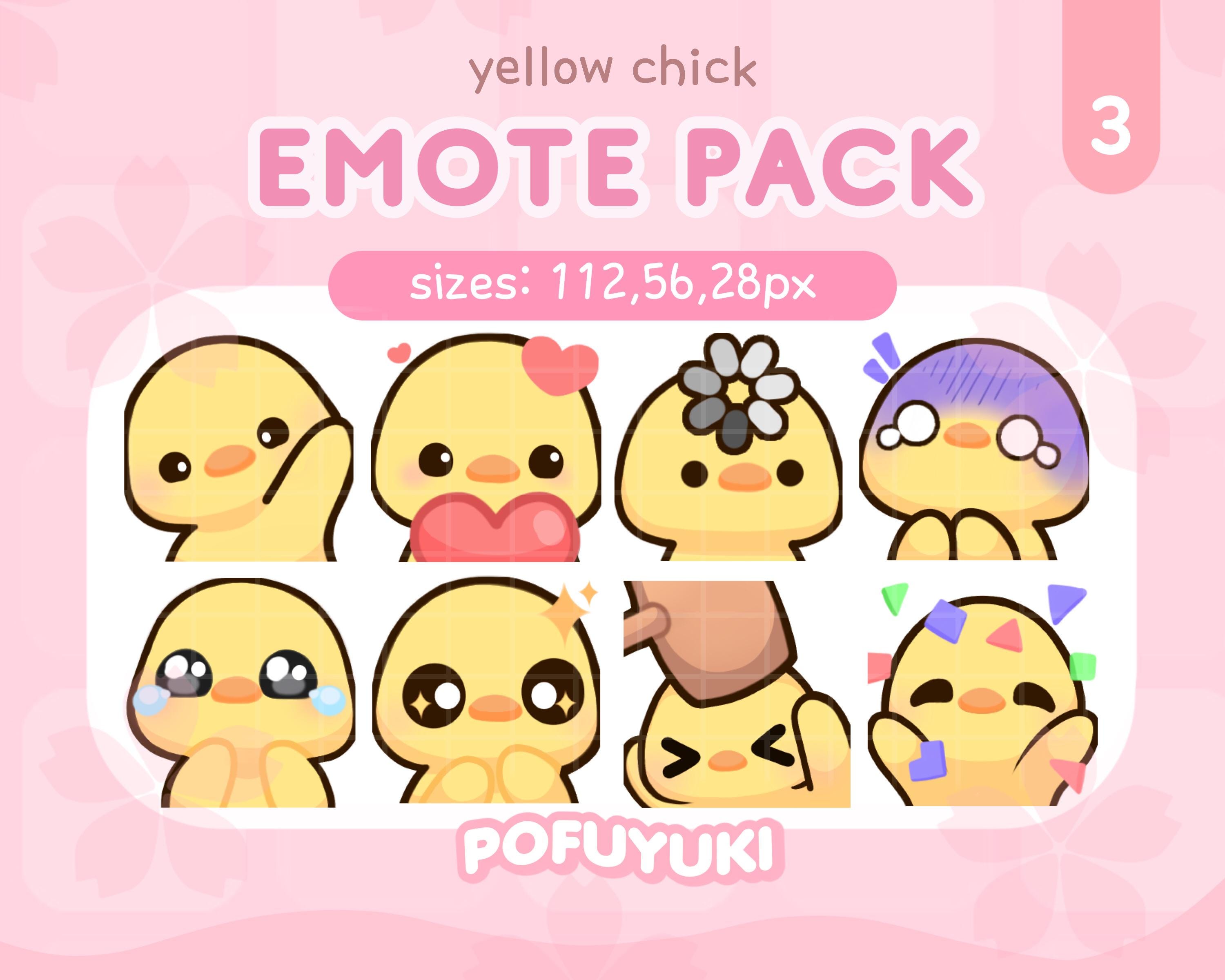 Cute Chick Emote Pack 3 for Twitch & Discord - Includes: Love, Hi ...