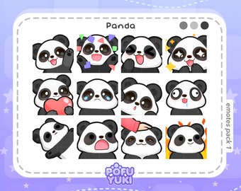 Cute Panda Emote Pack for Twitch and Discord, Panda Emote, Cute Panda ...