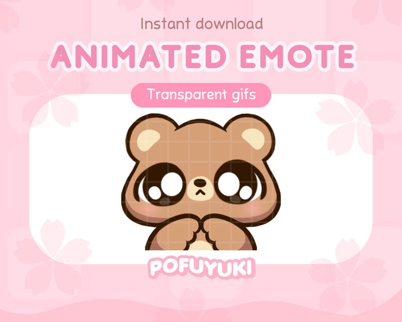 Emote de oso tierno animado: emoticón tímido para Twitch, Discord y ...