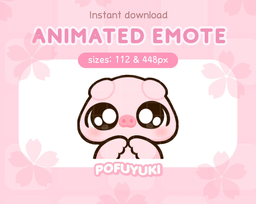 Cute Pig Animated Emote - Shy Uwu Emoji for Twitch Streamers and ...