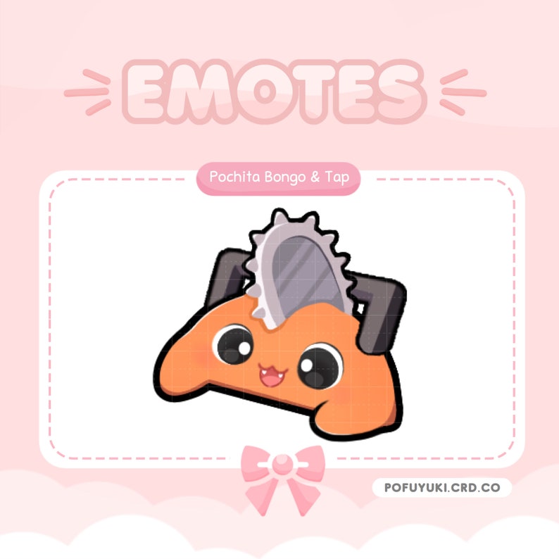 Animated Pochita Bongo + Tap Emotes for Twitch, Discord & Youtube, Cute ...