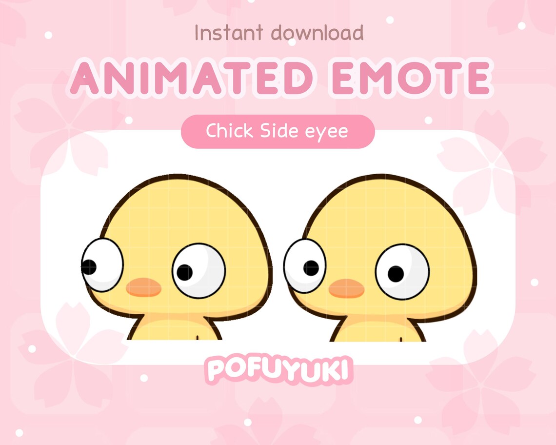Emote animado de mirada de reojo o mirada fija de pollito para Twitch ...