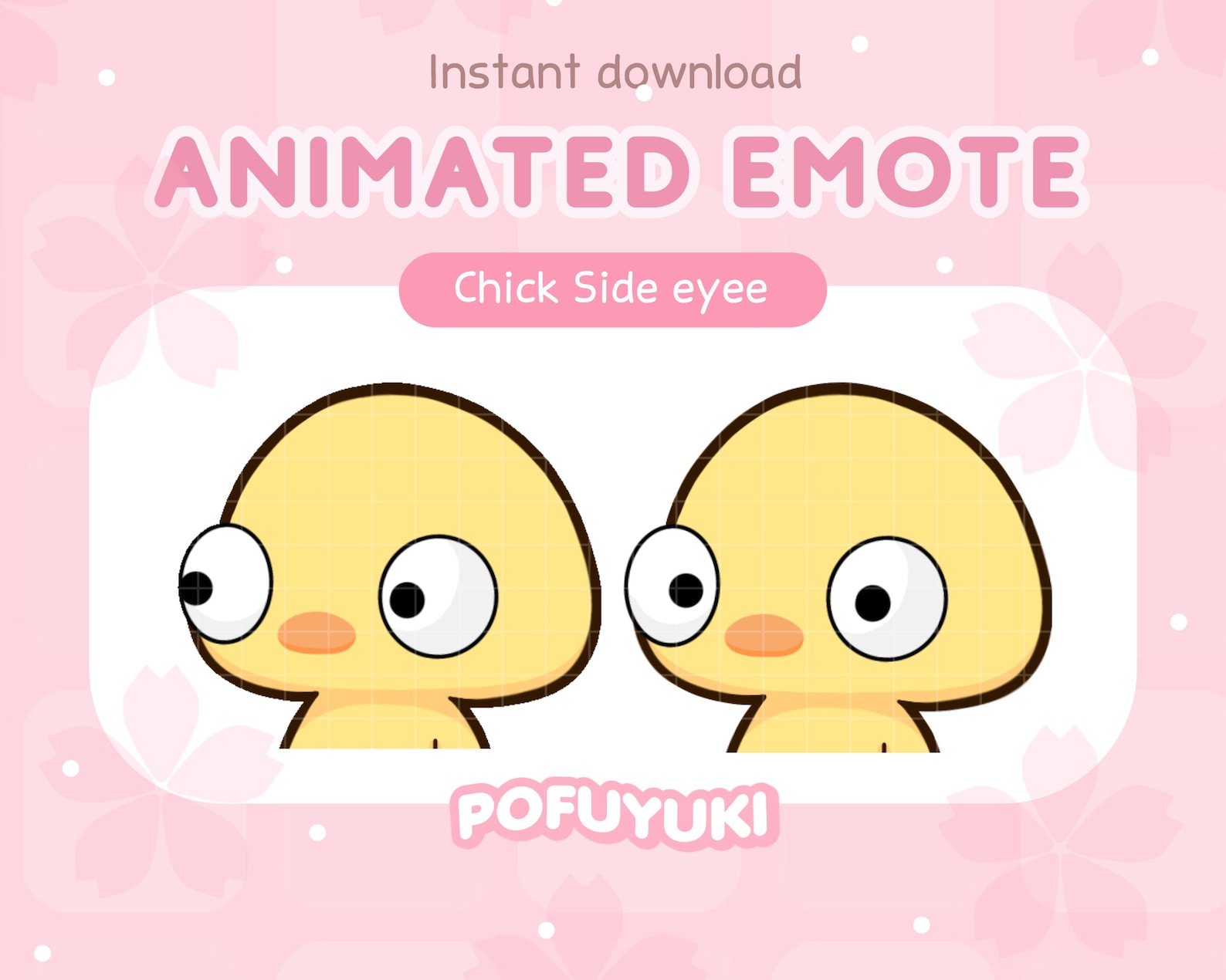 Emote animado de mirada de reojo o mirada fija de pollito para Twitch ...