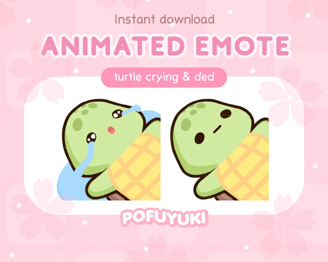 Animated Turtle Crying Emote Dead Emote Transparent .GIF - Instant ...