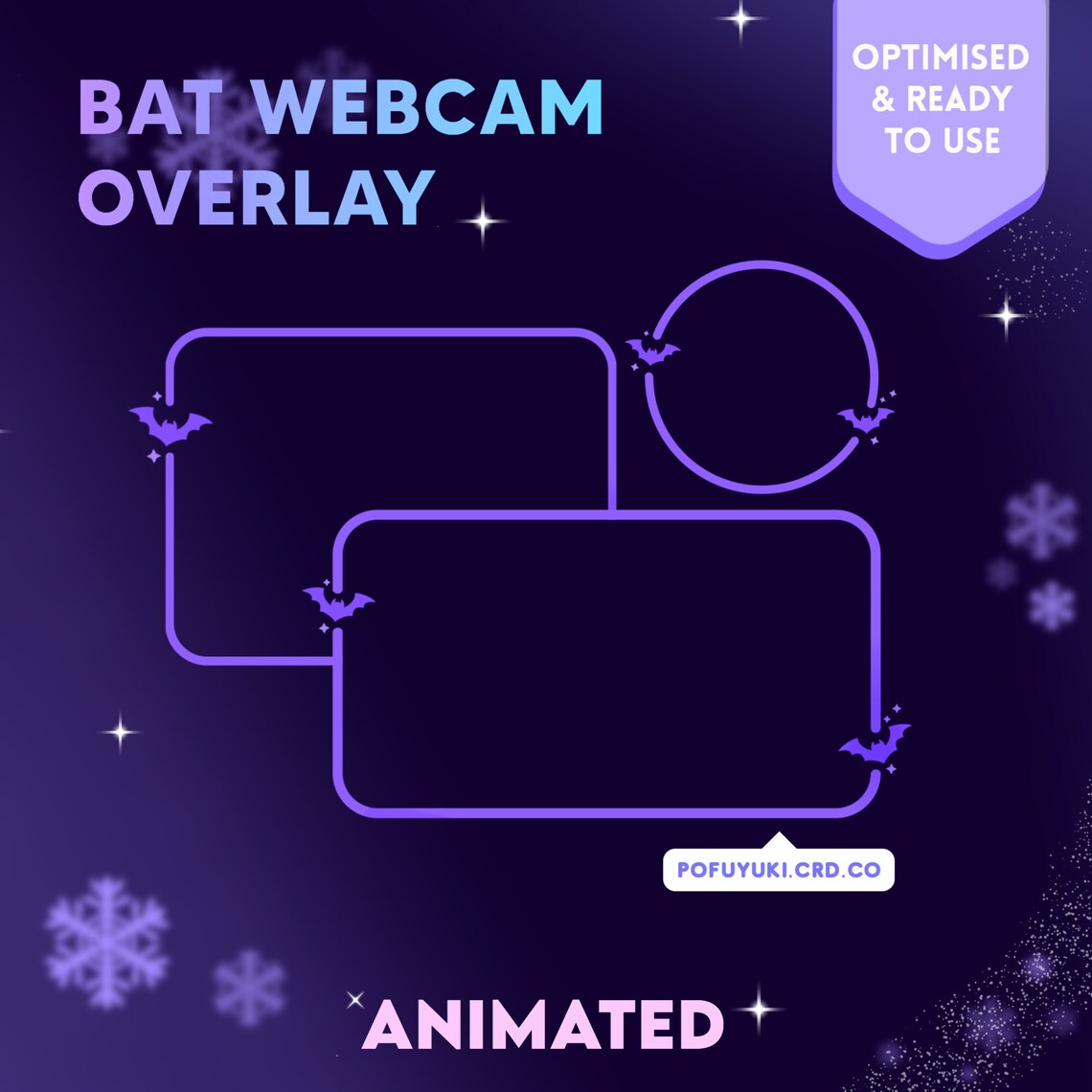 Simple Bat Animated Webcam Border Pack for Twitch, Youtube, Kick ...