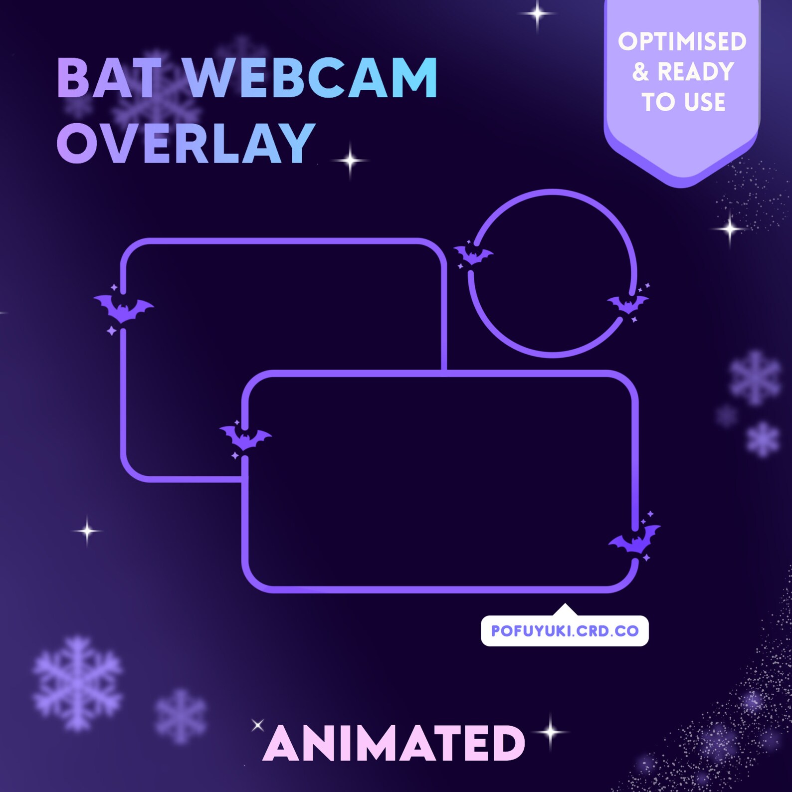 Simple Bat Animated Webcam Border Pack for Twitch, Youtube, Kick ...