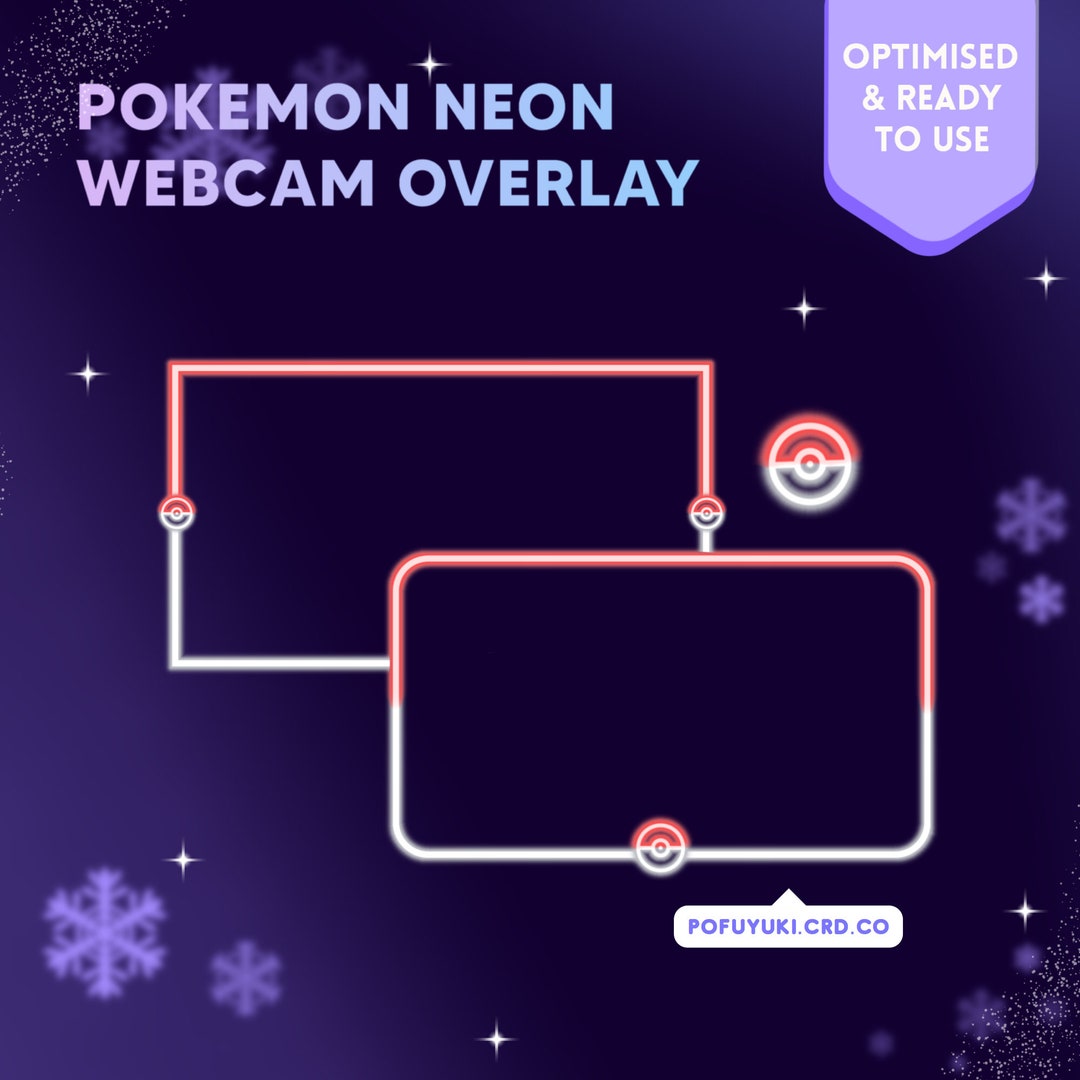 2 Pokemon Neon Webcam Overlay for Twitch Youtube Facebook - Etsy